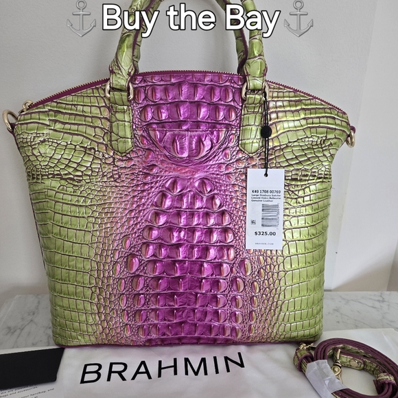 Brahmin | Bags | Brahmin Large Duxbury Satchel Limeade Ombre Melbourne ...
